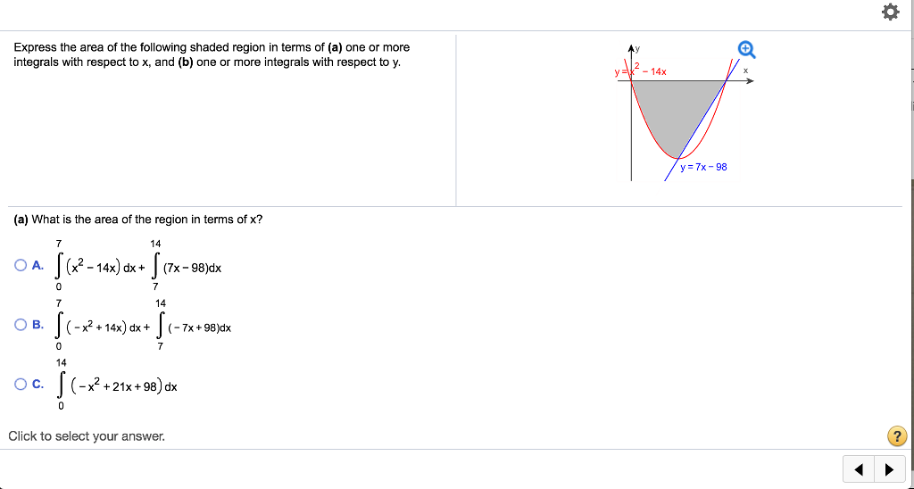 Solved Express the area of the following shaded region in | Chegg.com
