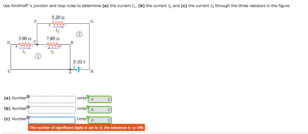 Solved Use Kirchhoff's junction and loop rules to determine | Chegg.com