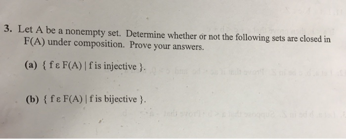 Solved Let A be a nonempty set. Determine whether or not the | Chegg.com