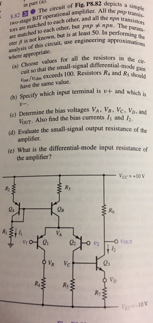 Solved The circuit of Fig.P8.82 depicts a simple two-state | Chegg.com