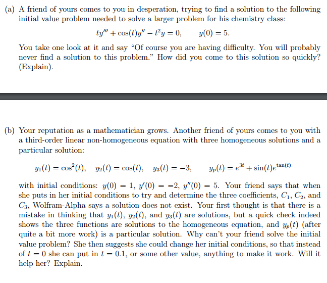 Solved (a) A friend of yours comes to you in desperation, | Chegg.com