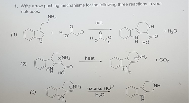Solved 1. Write arrow pushing mechanisms for the following | Chegg.com