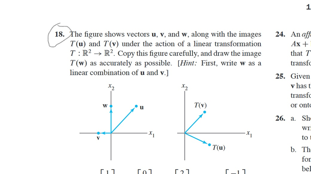 Solved 1 18. The figure shows vectors u, v, and w, along | Chegg.com