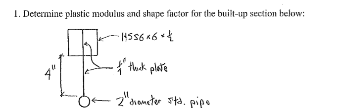 Solved 1. Determine plastic modulus and shape factor for the | Chegg.com