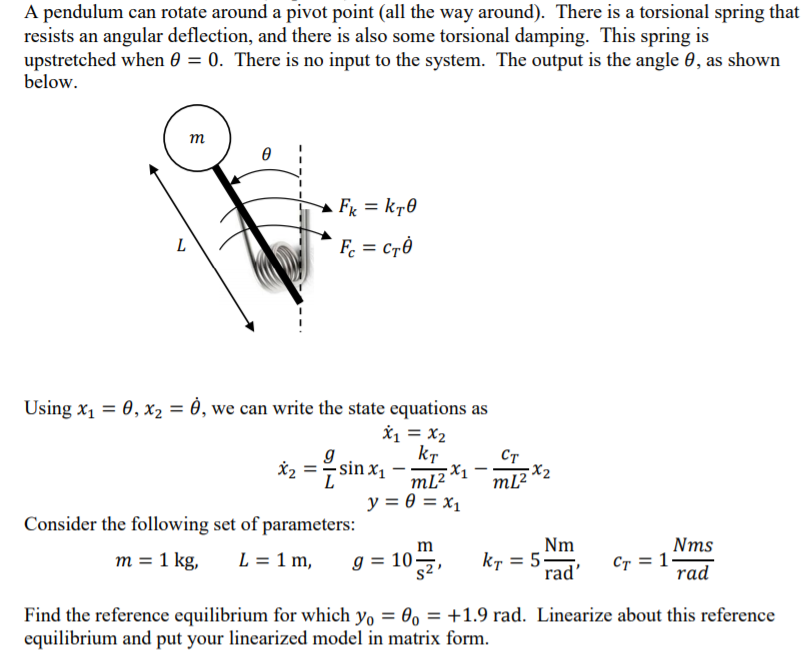 Solved A pendulum can rotate around a pivot point (all the | Chegg.com