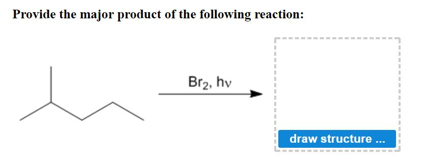Solved Provide the major product of the following reaction: | Chegg.com