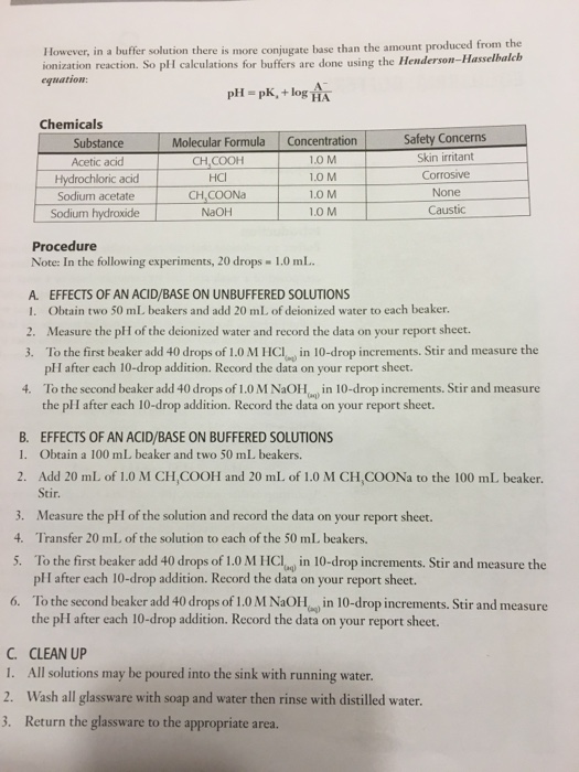 Solved Experiment EQUILIBRIA: BUFFERS Objective The | Chegg.com