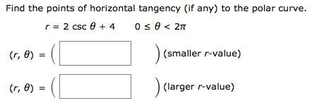 Solved Find the points of horizontal tangency (if any) to | Chegg.com