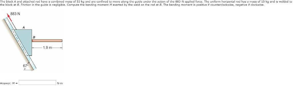 Solved The block A and attached rod have a combined mass of | Chegg.com