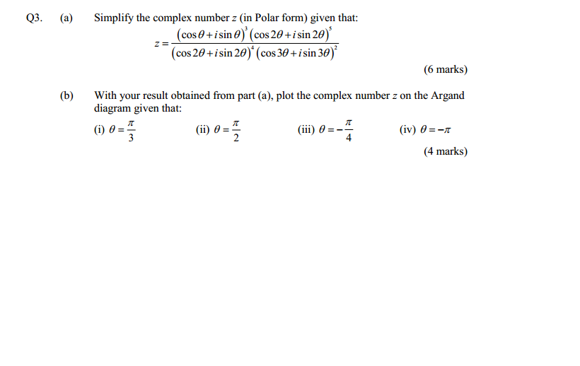 Solved Simplify the complex number z (in Polar form) given | Chegg.com