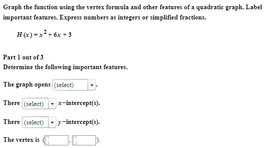 Solved Graph the function using the vertex formula and other | Chegg.com