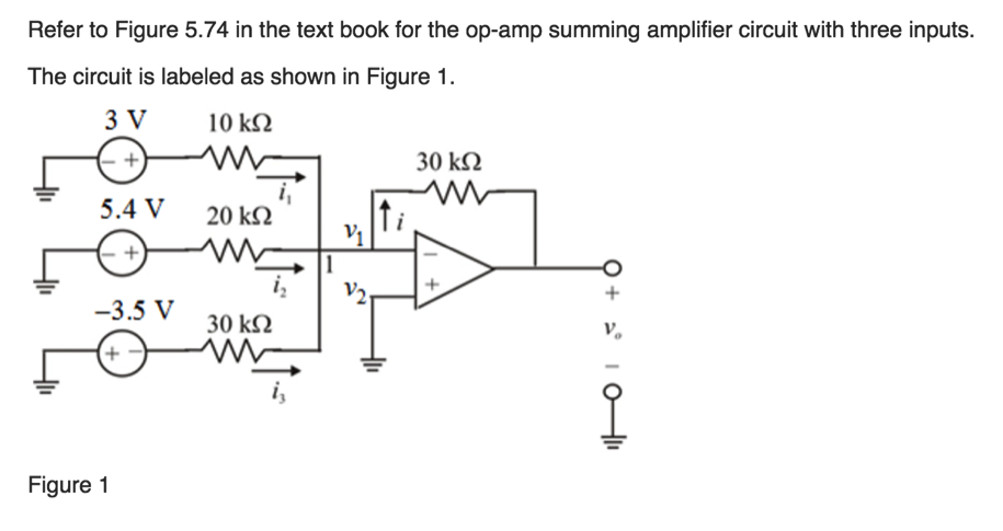 Solved For The Op Amp Summing Amplifier Circuit With Three 