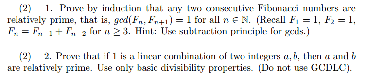 Solved Prove by induction that any two consecutive Fibonacci | Chegg.com