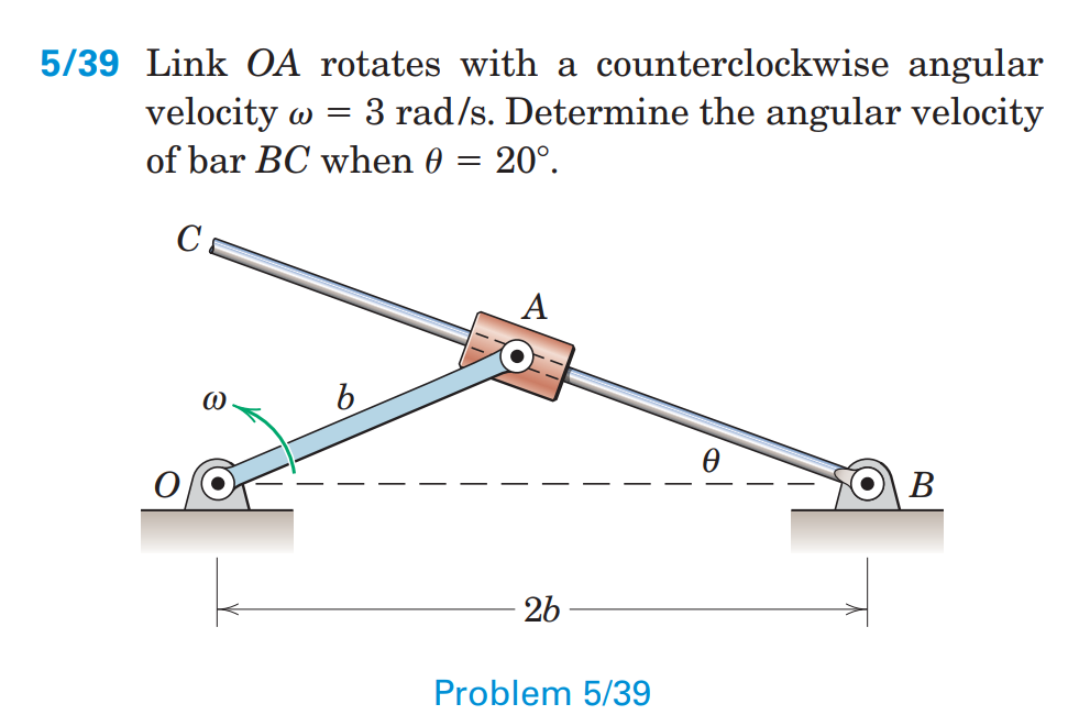 Solved 539 Link Oa Rotates With A Counterclockwise Angular 5719