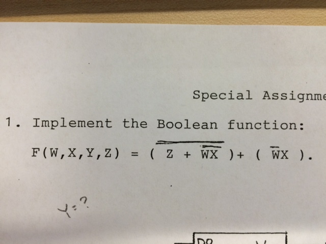 Solved 1. Implement the Boolean function: | Chegg.com