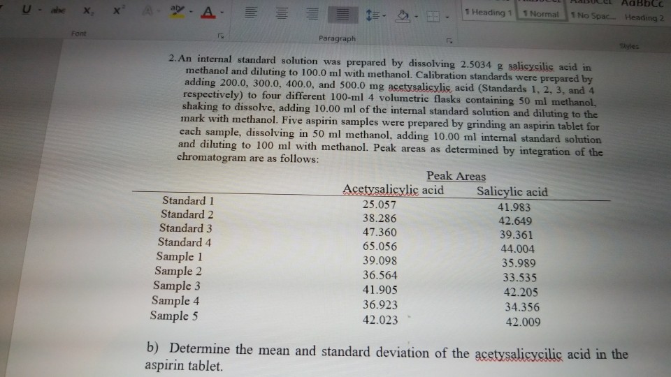 Solved ucel AaBbCC 1 Heading 1 1 Normal 1 No Spac.. Heading | Chegg.com