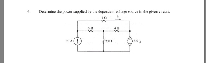 Solved Determine the power supplied by the dependent voltage | Chegg.com