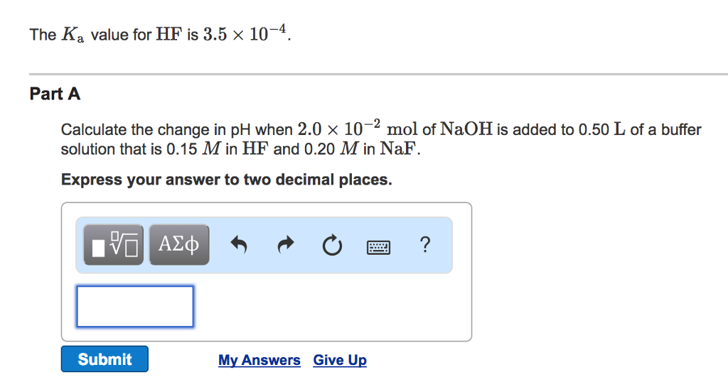 Solved The Ka value for HF is 3.5 x 10 Part A Calculate the | Chegg.com