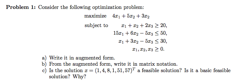 Solved Consider the following optimization problem: | Chegg.com
