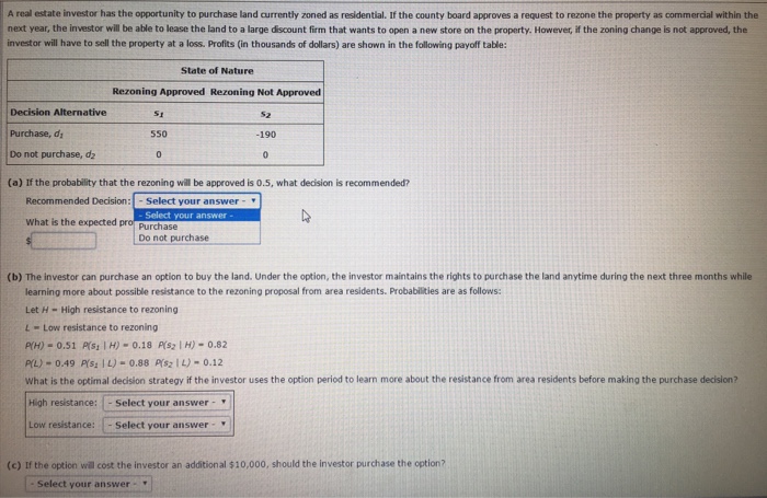 Solved A real estate investor has the opportunity to | Chegg.com