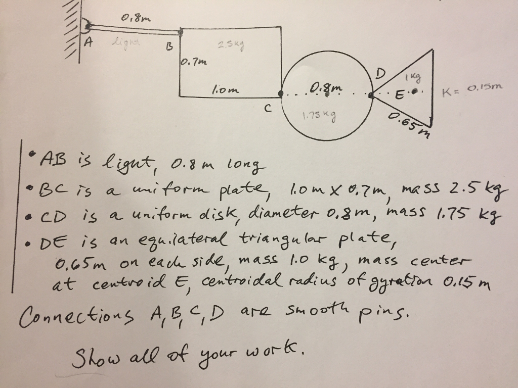 Solved Determine the initial angular acceleration of each of | Chegg.com
