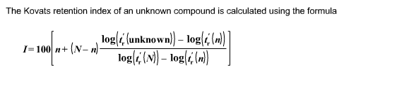 Solved Calculate the Kovats retention index for an unknown | Chegg.com