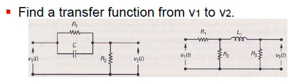 Solved - Find a transfer function from v1 to v2. Ri R1 Vi(t) | Chegg.com