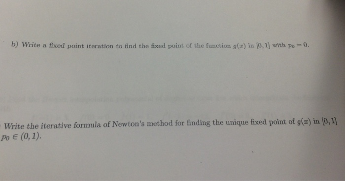 Write a fixed point iteration to find the fixed point | Chegg.com