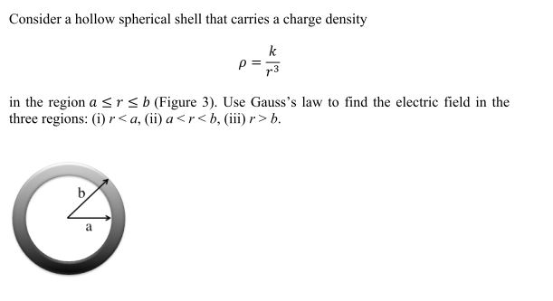 Solved Consider a hollow spherical shell that carries a | Chegg.com