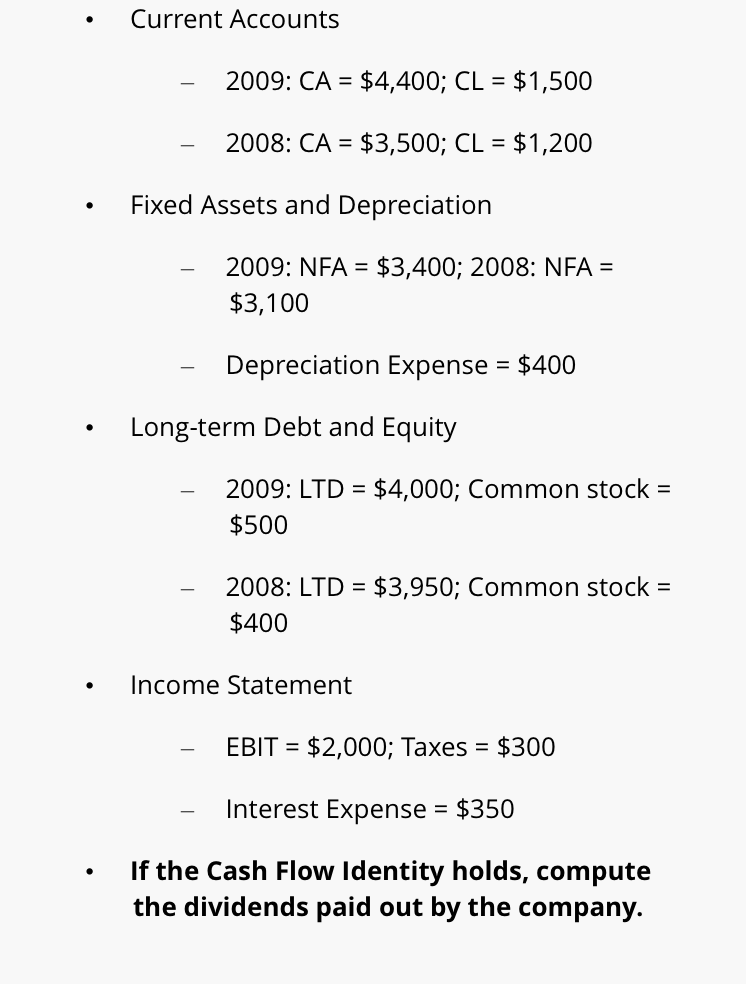 Solved Current Accounts 2009: CA-$4,400; CL $1,500 2008: CA | Chegg.com
