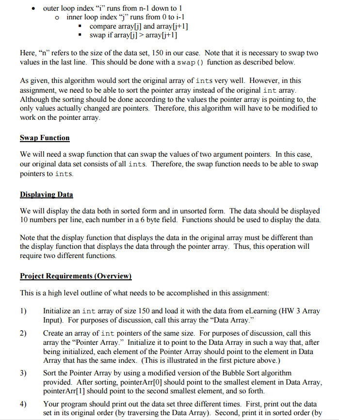 Solved Program 2: Sorting with Pointers Sometimes we're | Chegg.com