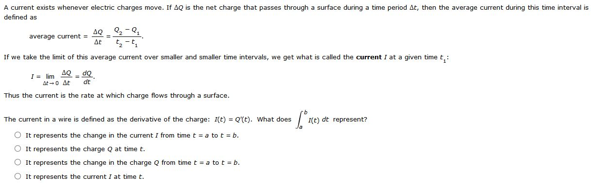 Solved A current exists whenever electric charges move. If | Chegg.com