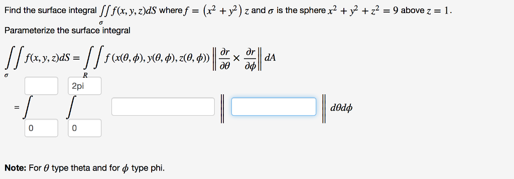 Find the surface integral_sigma integral integral | Chegg.com