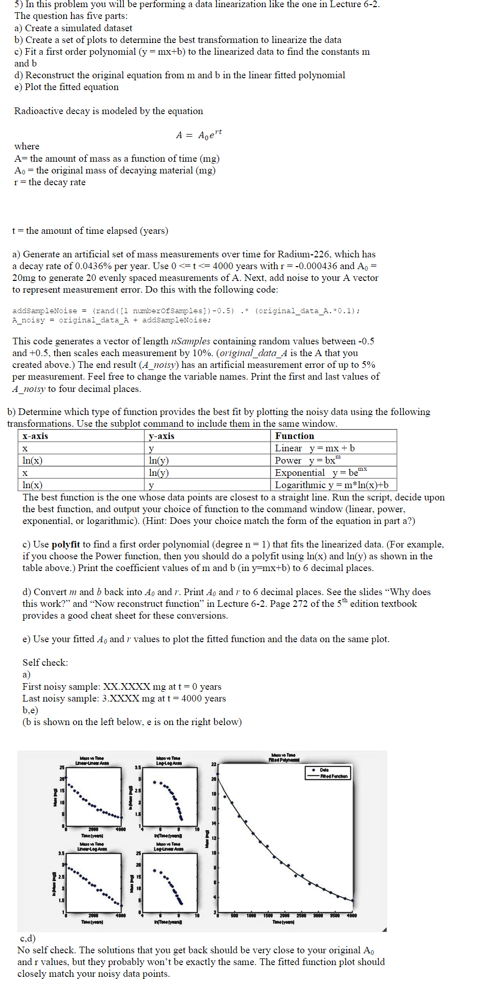 5) In this problem you will be performing a data | Chegg.com
