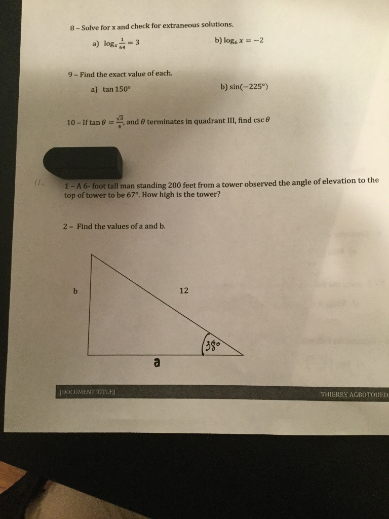 Solved 8 - Solve for x and check for extraneous solutions. | Chegg.com