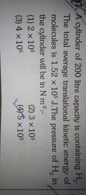 Solved cylinder of 200 litre capacity is containing H2. The | Chegg.com