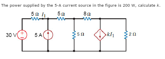 Solved The power supplied by the 5-A current source in the | Chegg.com