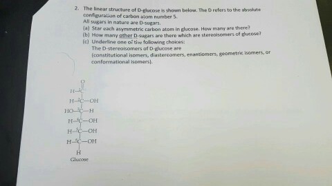 Solved The linear structure of D-glucose is shown below. The | Chegg.com
