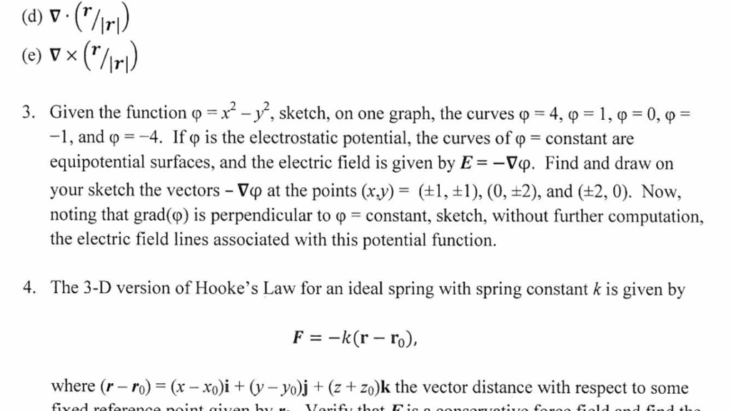 Solved (d)r(% (e) V x (r/Irl) 3. Given the function φ-x, y, | Chegg.com