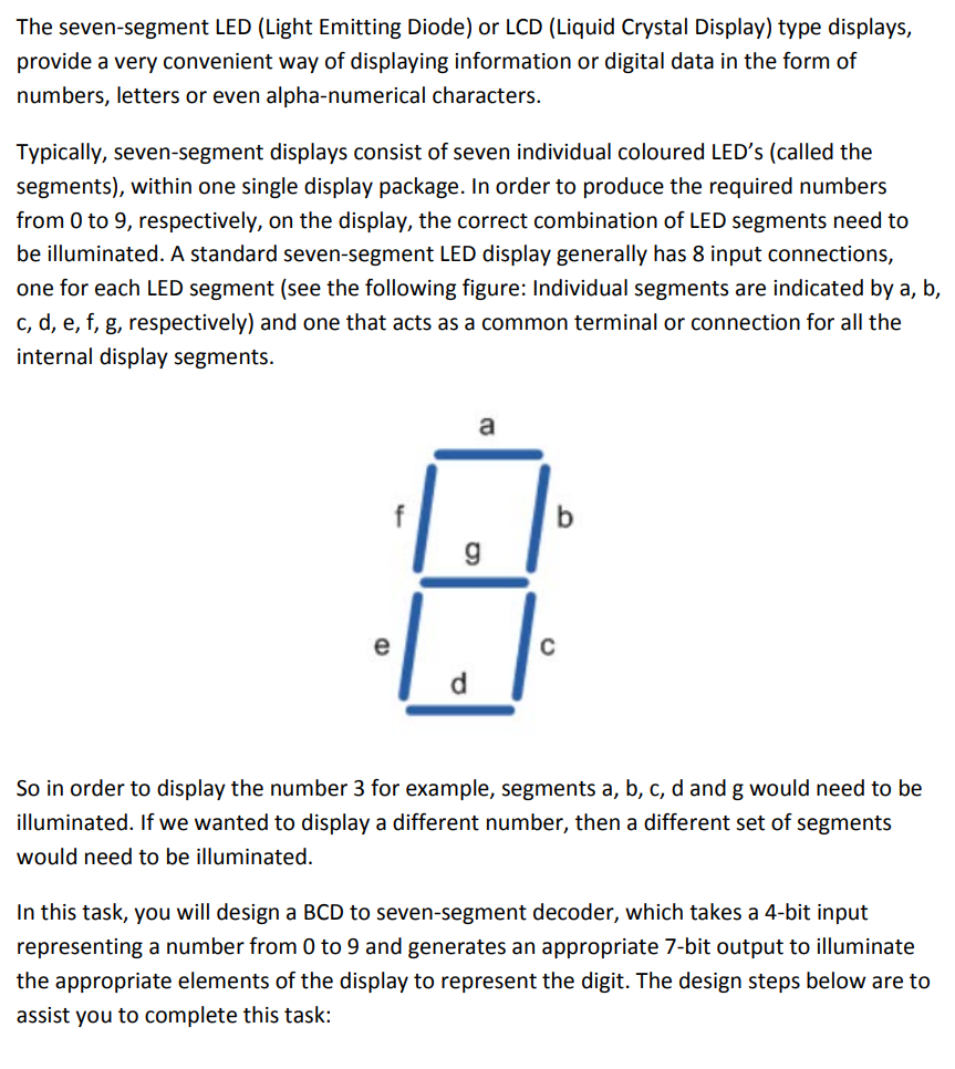 The seven-segment LED (Light Emitting Diode) or LCD | Chegg.com