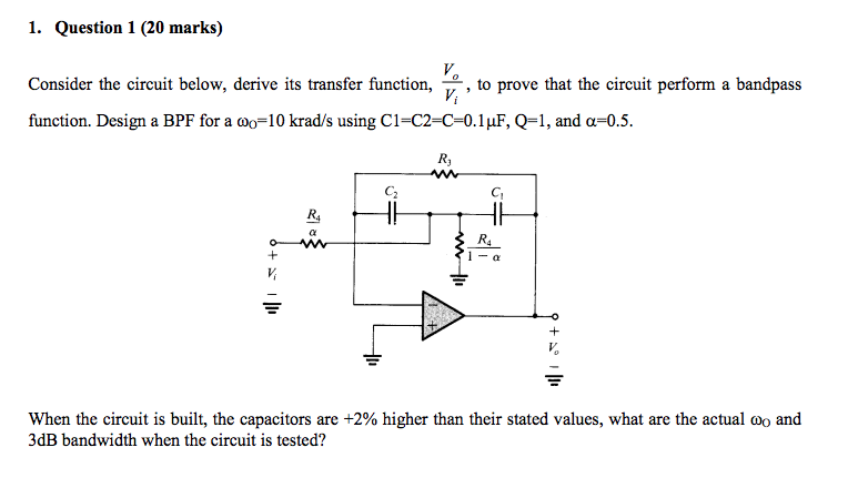 Solved 1. Question 1 (20 marks) Consider the circuit below, | Chegg.com Solved 1. Question 1 (20 marks) Consider the circuit below, | Chegg.com