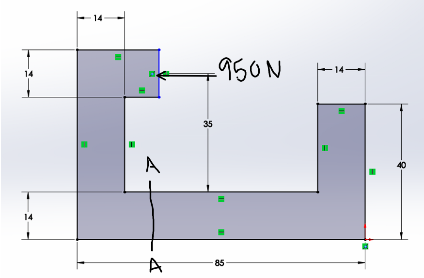 Solved Find maximum stress at section AA for the given load | Chegg.com