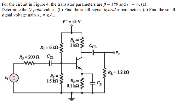 Solved the answer: (a) ICQ = 2.8mA, VCEQ = 1.9V (b) gm = | Chegg.com