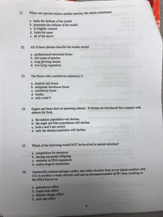 Solved Multiple Choice 1. Darwin claimed that the | Chegg.com