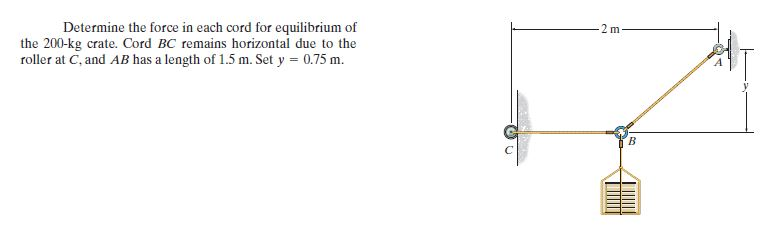 Solved Determine the force in each cord for equilibrium of | Chegg.com