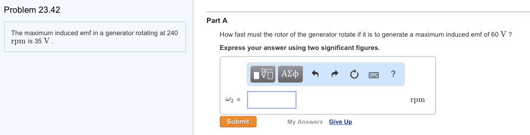 Solved The maximum induced emf in a generator rotating at | Chegg.com