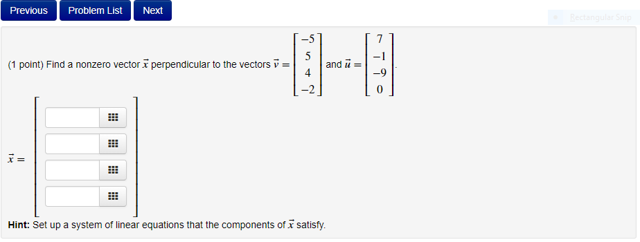 Solved PreviouS Problem List Next -5 (1 point) Find a | Chegg.com