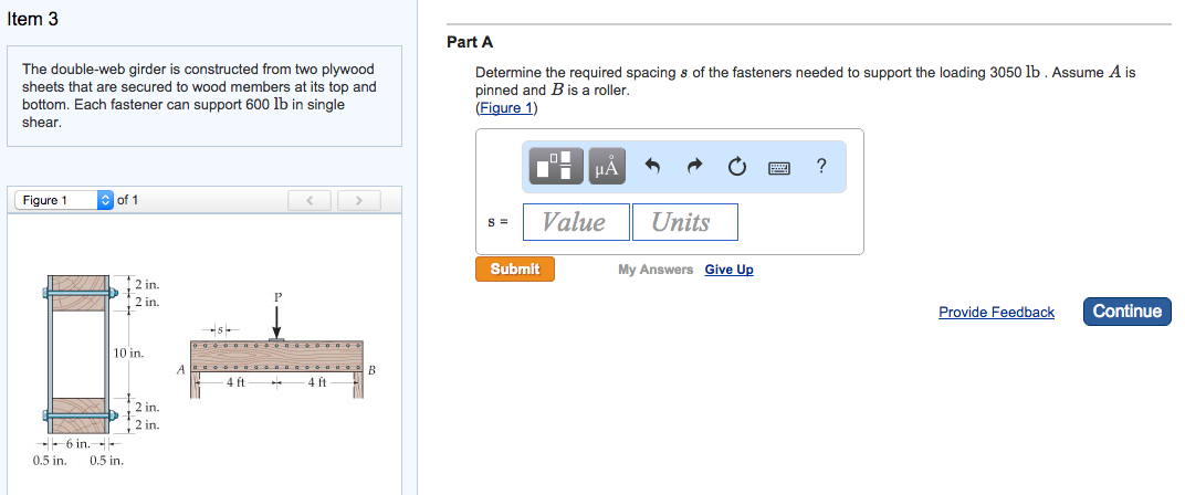 Solved The double-web girder is constructed from two plywood | Chegg.com