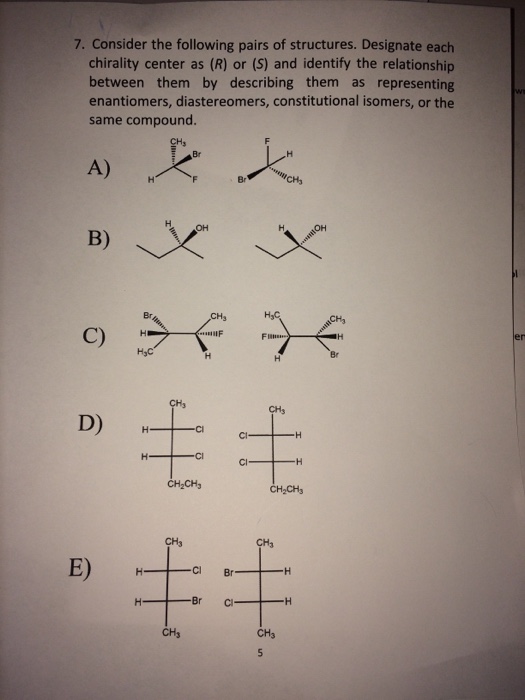 Solved Consider the following pairs of structures. Designate | Chegg.com