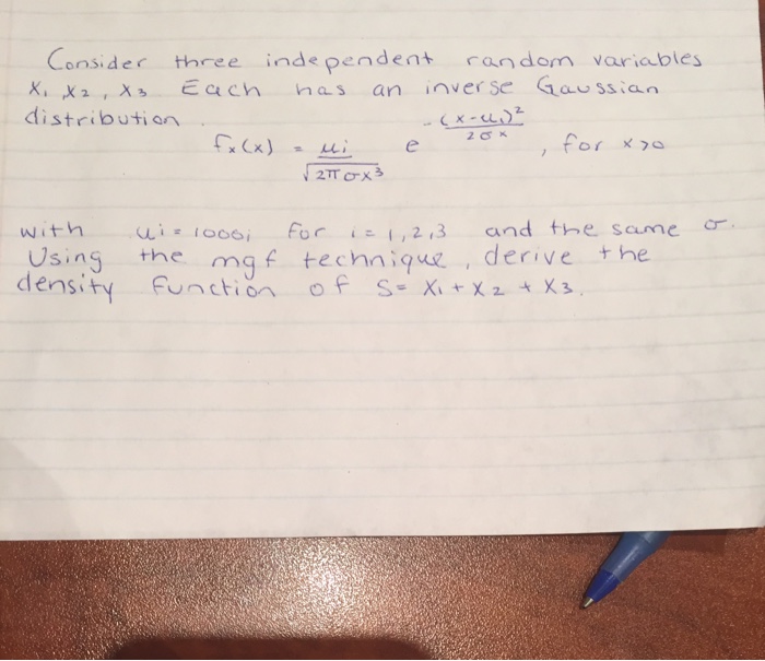 Solved Consider Three Independent Random Variables X 1 X 2